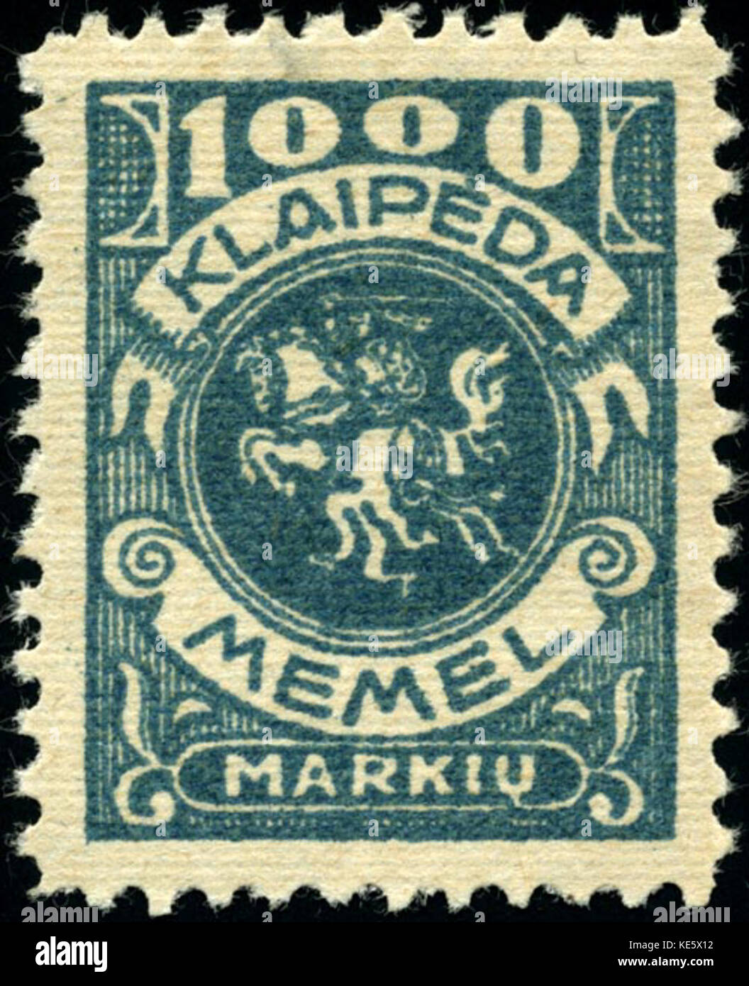 Stamp Memel 1923 1000m Vytis Stock Photo - Alamy