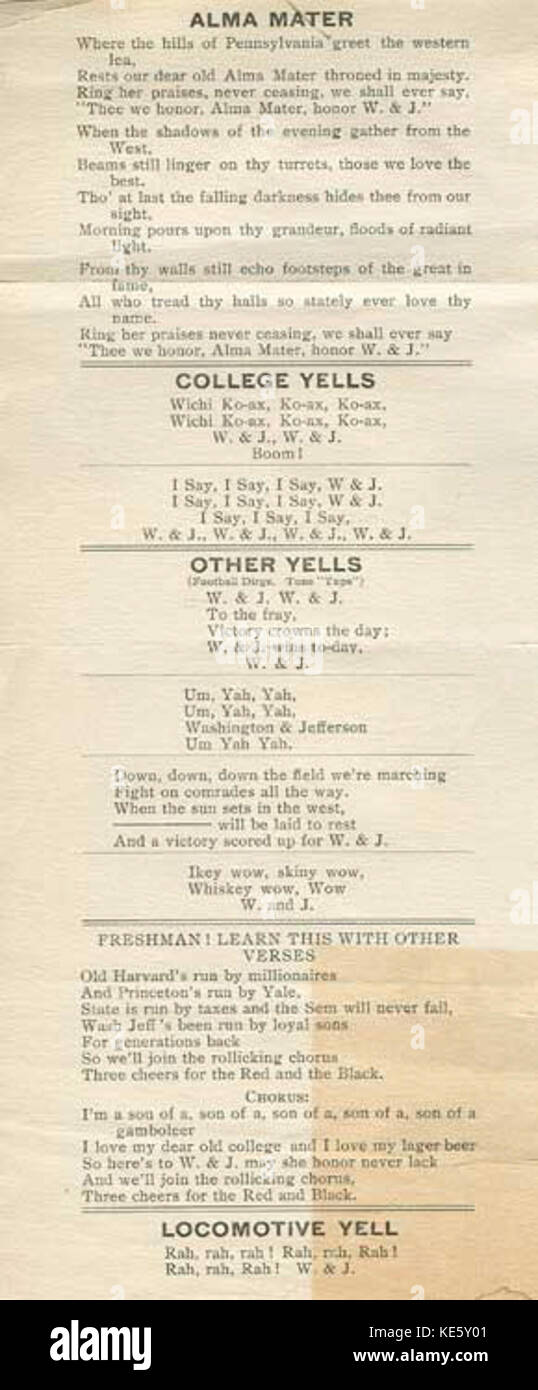 Yells Songs washjeff Stock Photo - Alamy