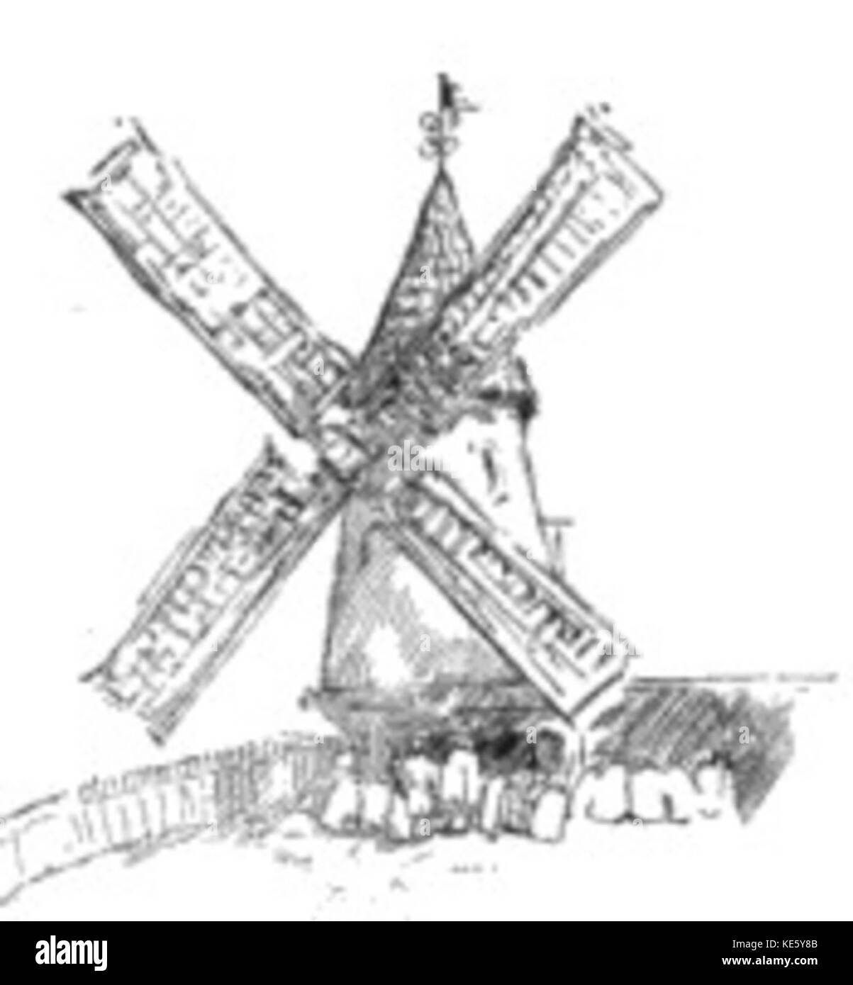 Windmill drawing hi-res stock photography and images - Alamy
