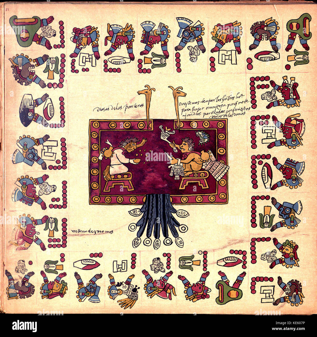 Codex Borbonicus (p. 21 Stock Photo - Alamy