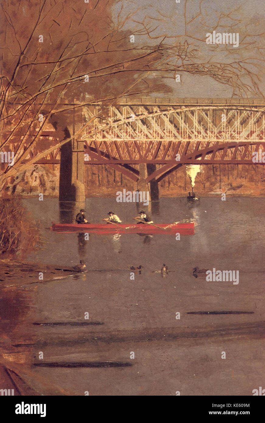 Detail 2 max schmitt in a single scull thomas eakins Stock Photo - Alamy