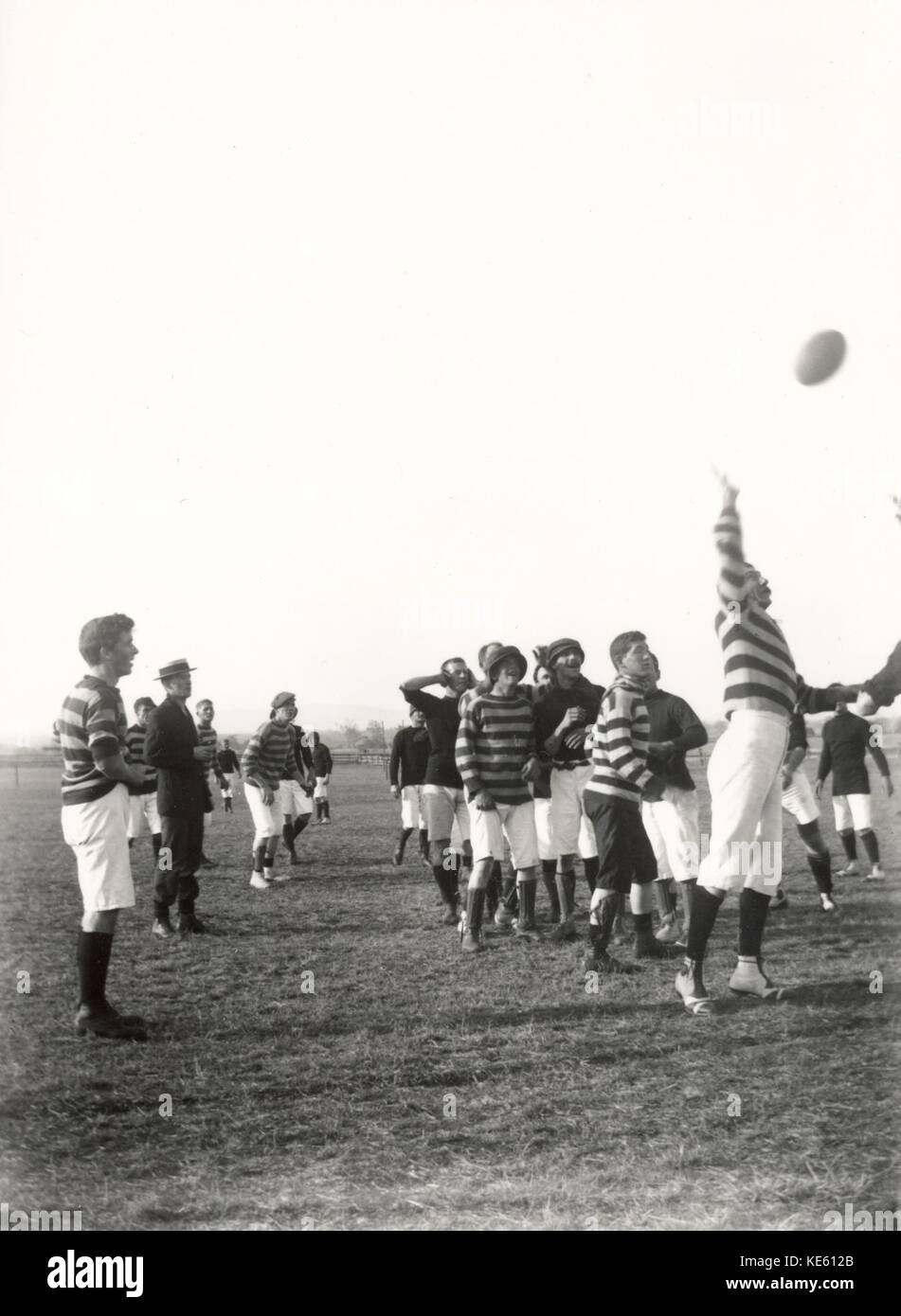 A reference to a rugby union lineout, a key element in the sport where ...