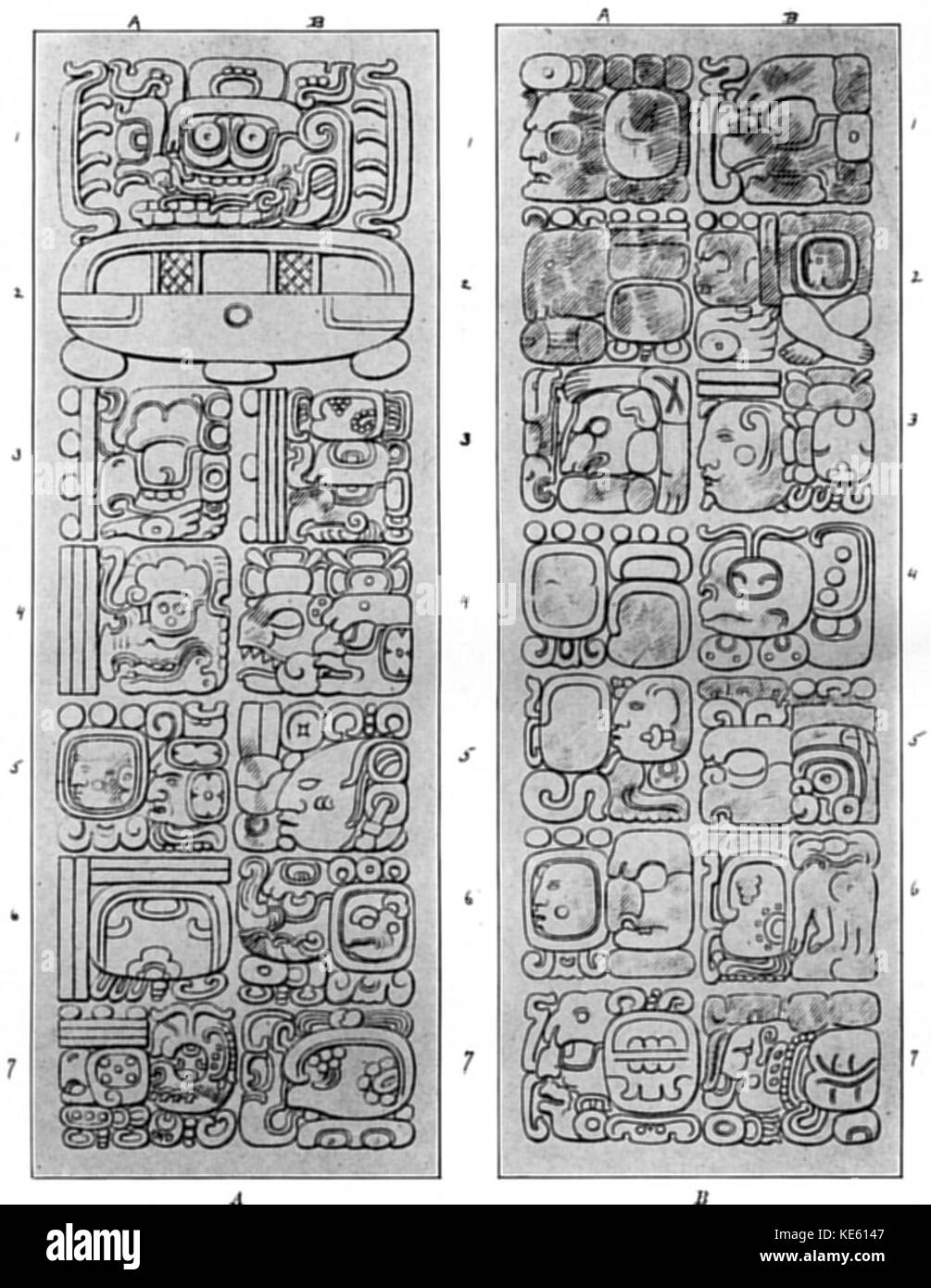 Maya Hieroglyphs Plate 18 Stock Photo - Alamy