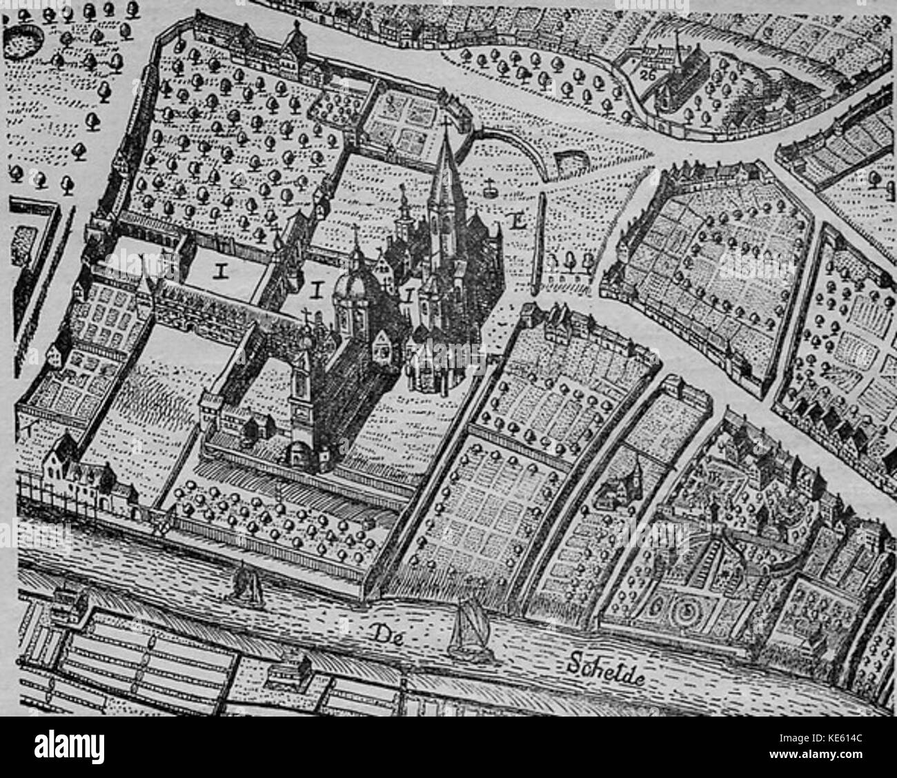 This is a historical map of Ghent, Belgium, from 1641. It provides a ...
