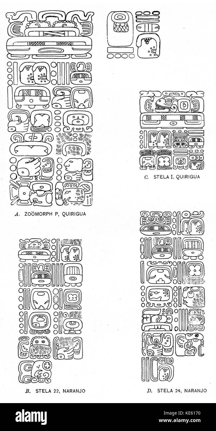 Maya Hieroglyphs Plate 06 Stock Photo - Alamy