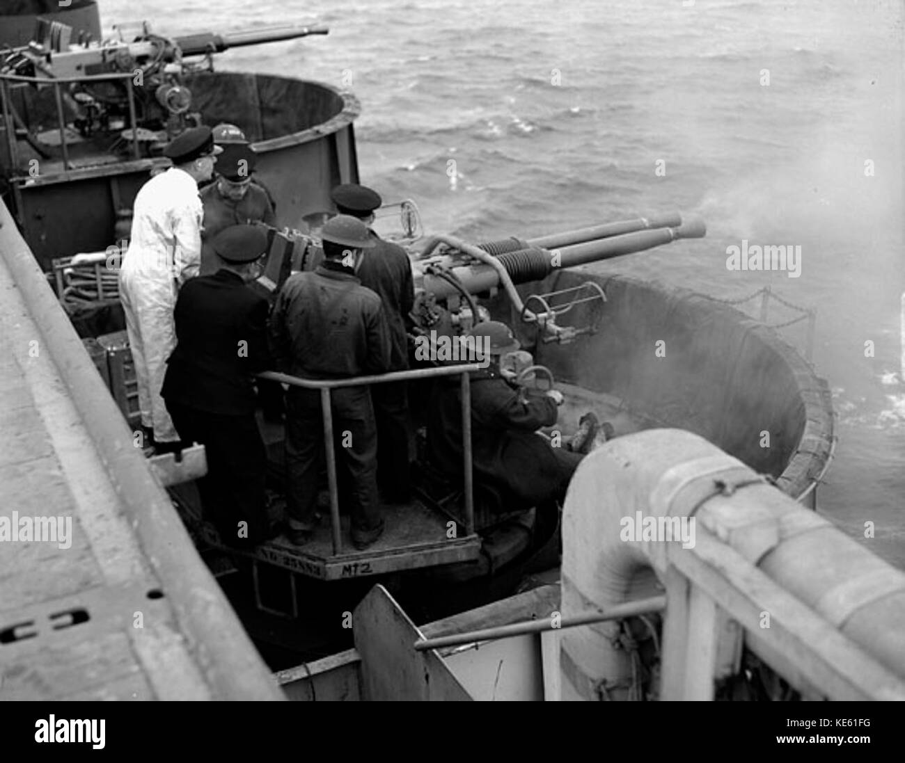 Bofors AA guns on HMS Nabob Jan 1944 LAC 3230534 Stock Photo - Alamy
