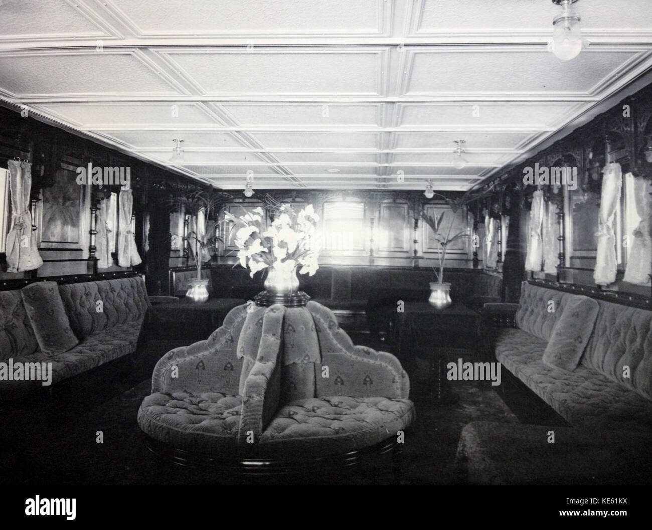 View of saloon on Ben my Chree Stock Photo - Alamy
