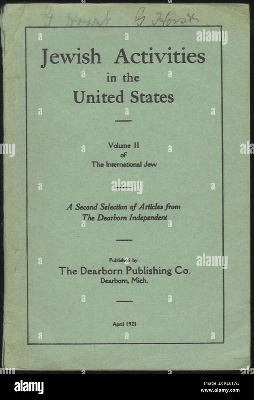 The International Jew Vol 2 Stock Photo - Alamy