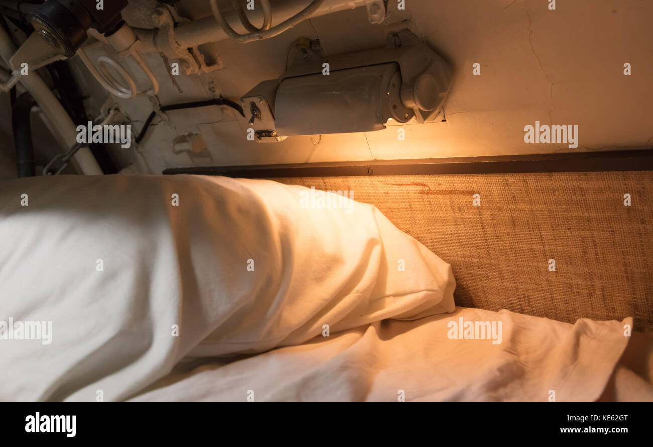 Interior of an old submarine - Limited space and lots of equipment ...