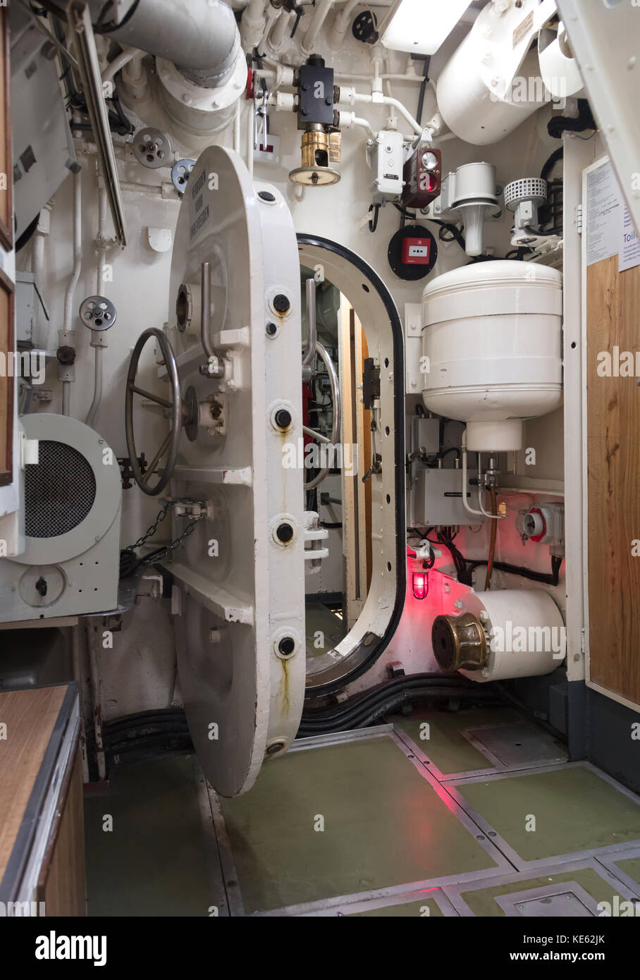 Interior of an old submarine - Limited space and lots of equipment ...