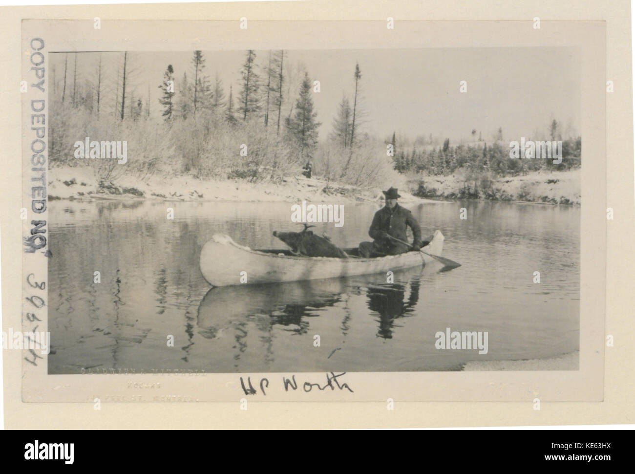 Up north Hunter and kill in canoe (HS85 10 39514 Stock Photo - Alamy