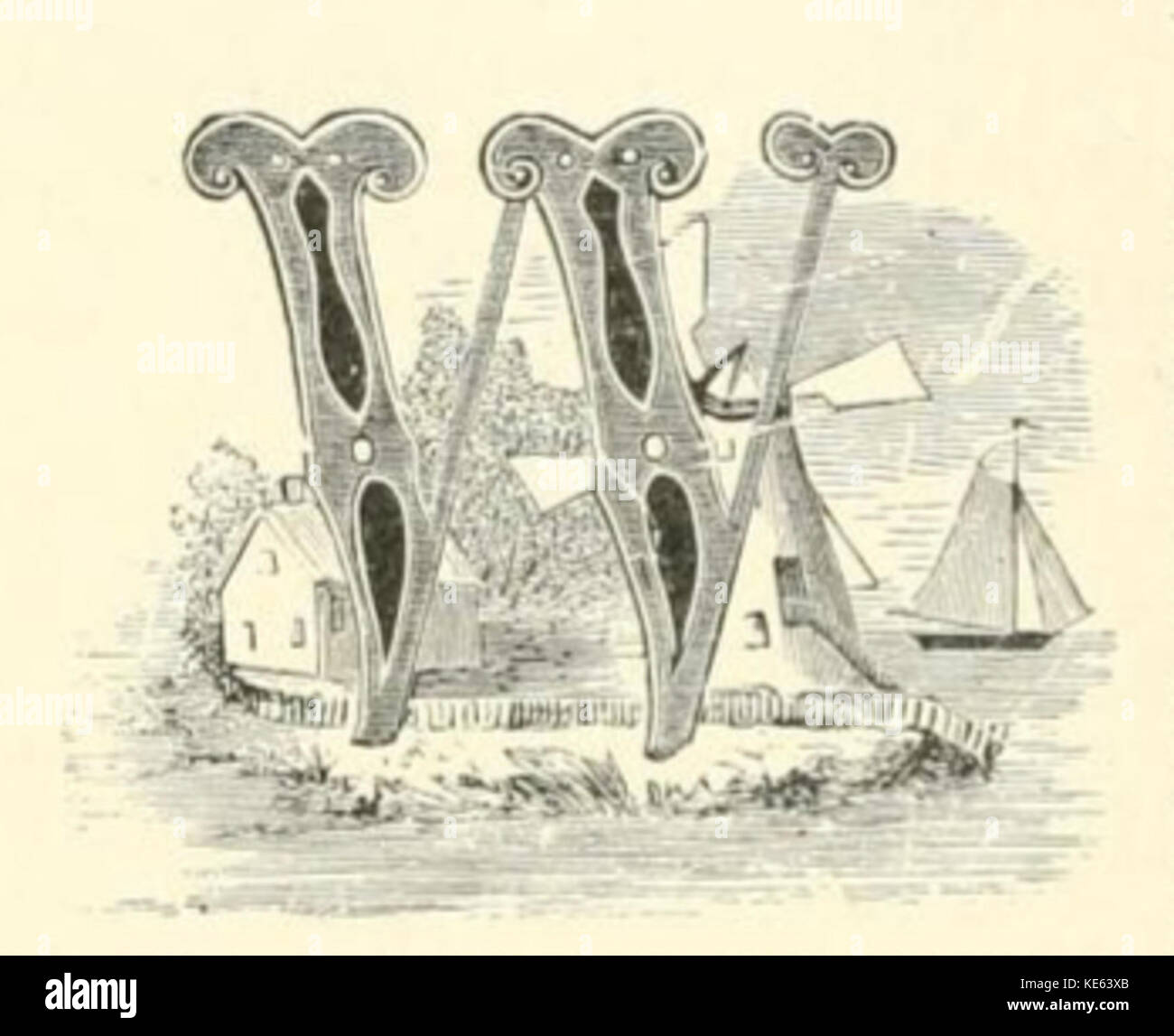 W is for Windmill Stock Photo - Alamy