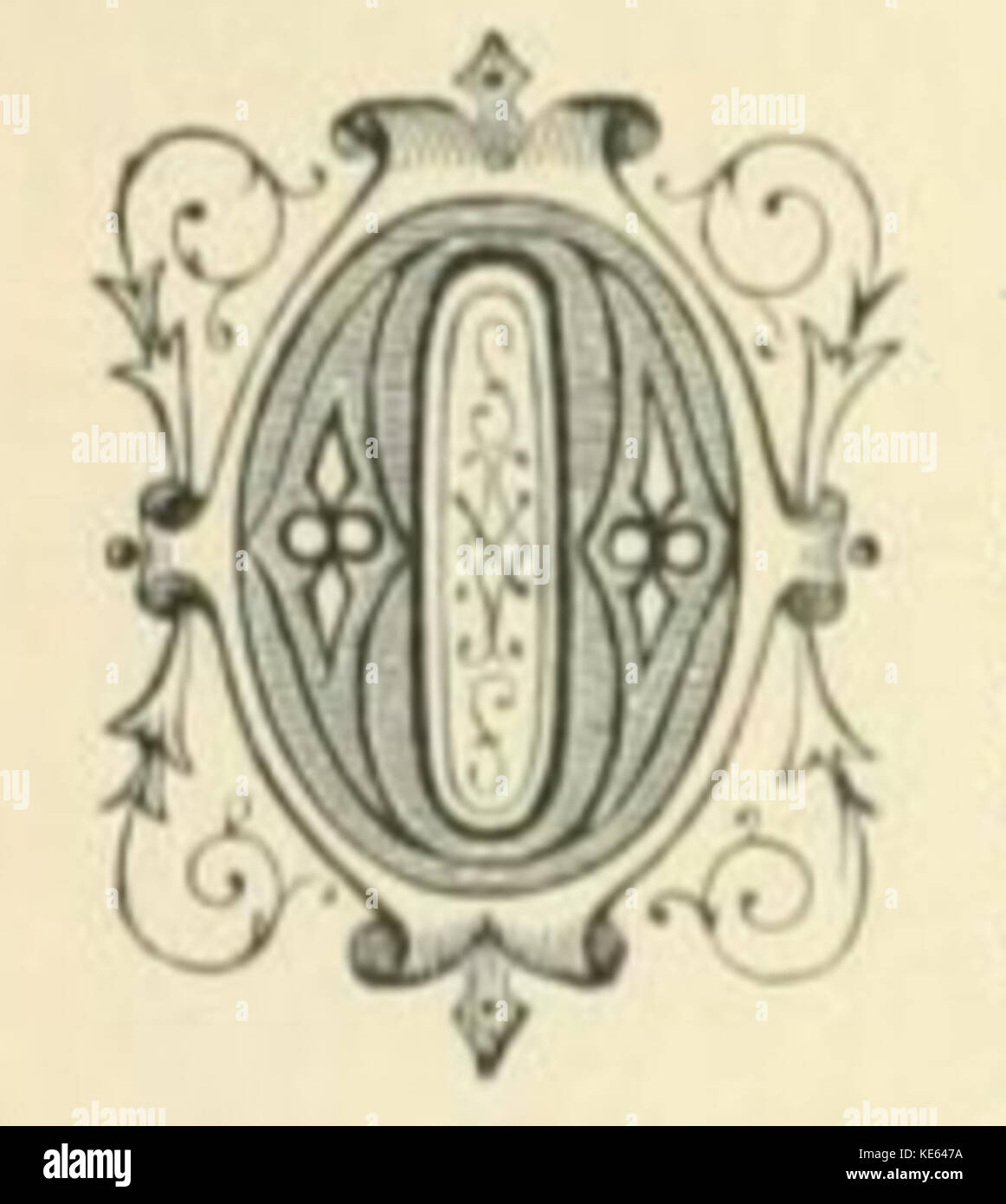 Vintage Letter O Drawing Stock Photo - Alamy