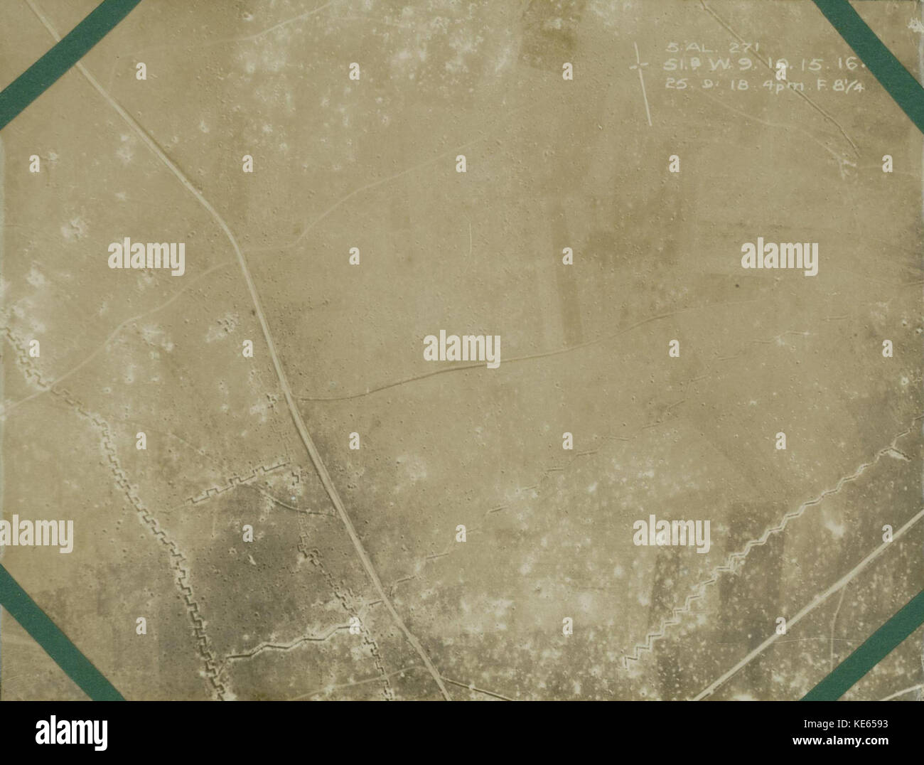 WW1 Aerial photograph German trenches east of Arras Stock Photo - Alamy