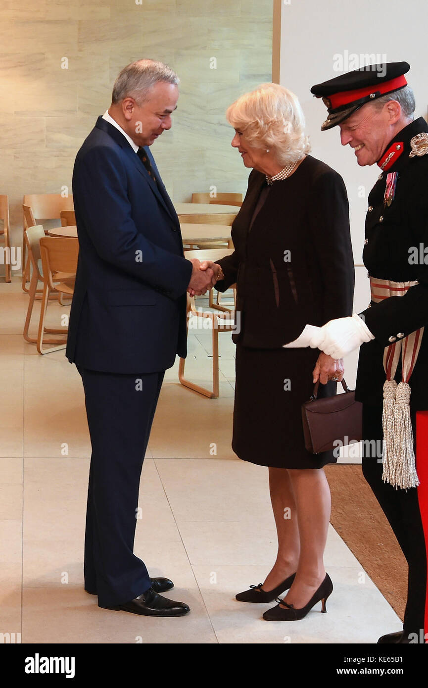 The Duchess of Cornwall with His Royal Highness Sultan Nazrin Shah of Perak, Malaysia during a ...