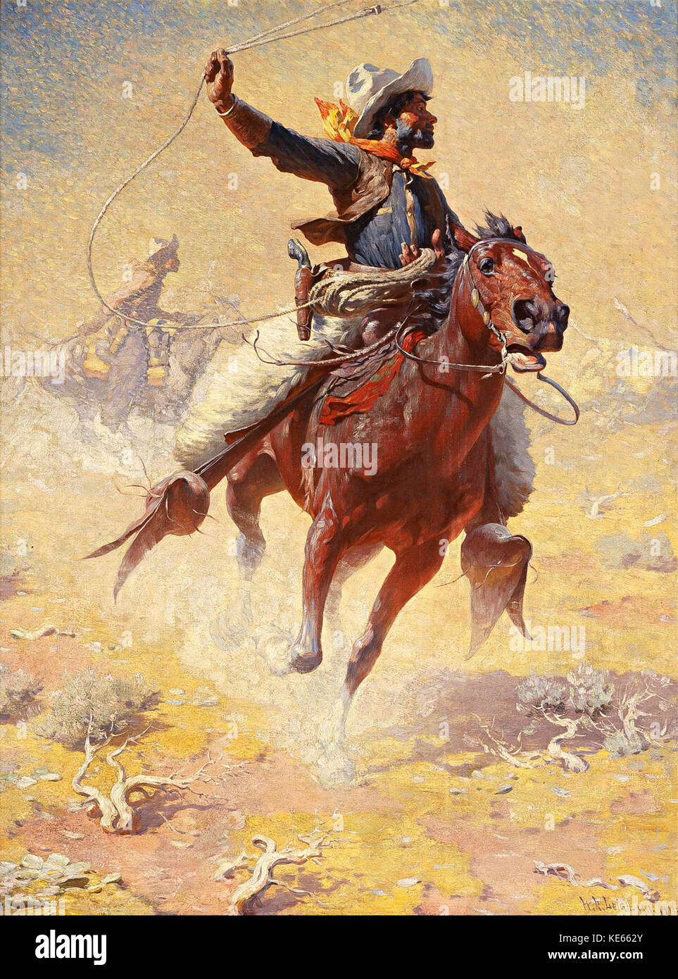 William Robinson Leigh The Roping Stock Photo - Alamy