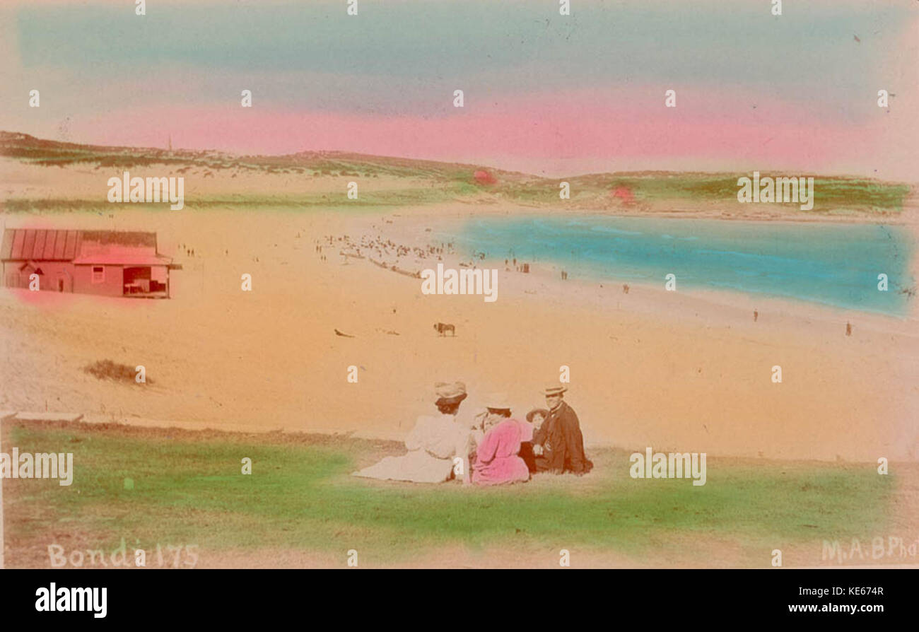 This image showcases Bondi Beach, a famous Australian landmark known ...