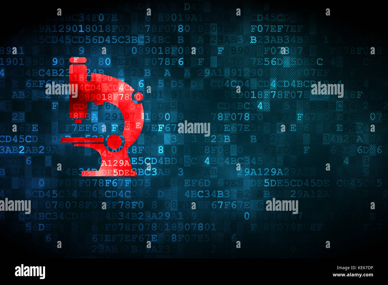 Science concept: Microscope on digital background Stock Photo - Alamy