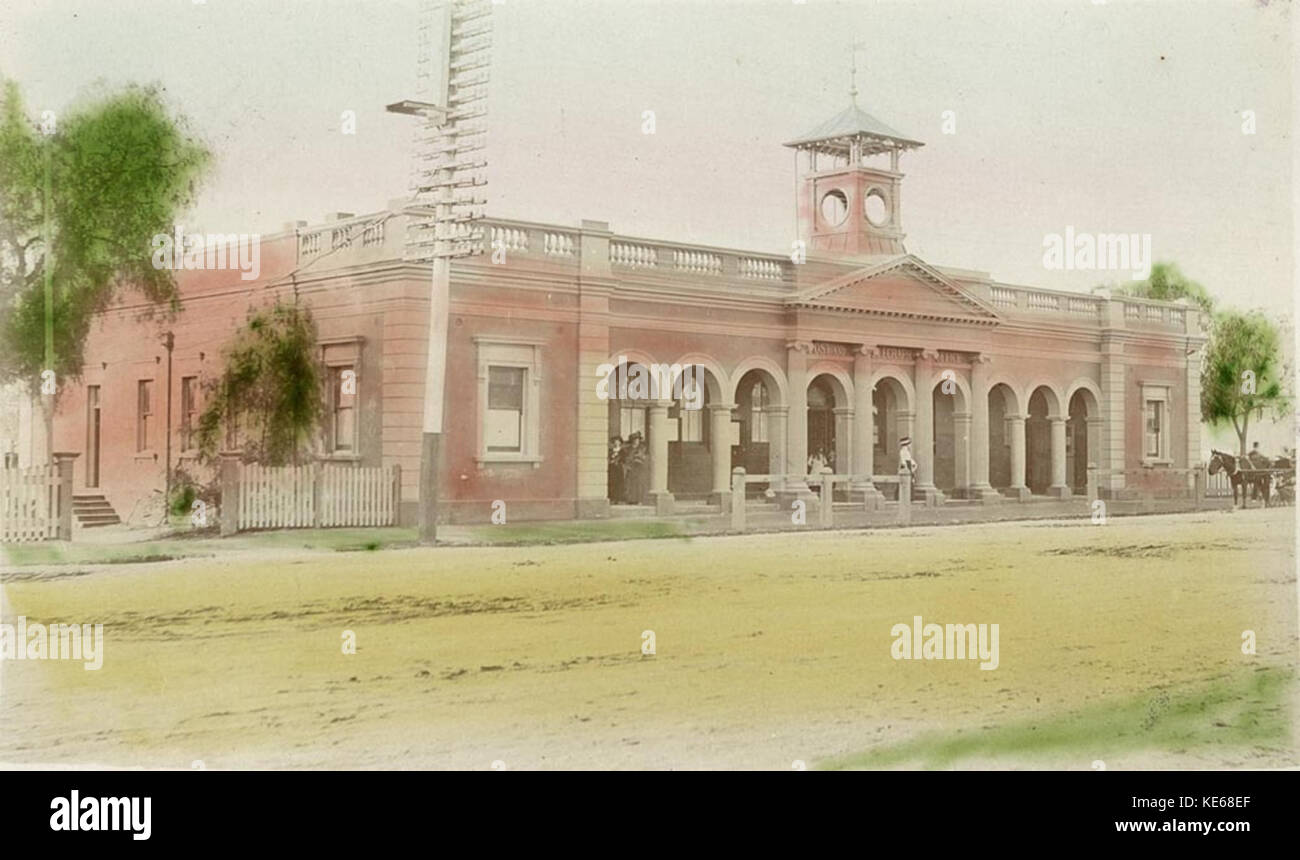 A historical image of the post office in Mudgee, capturing the ...