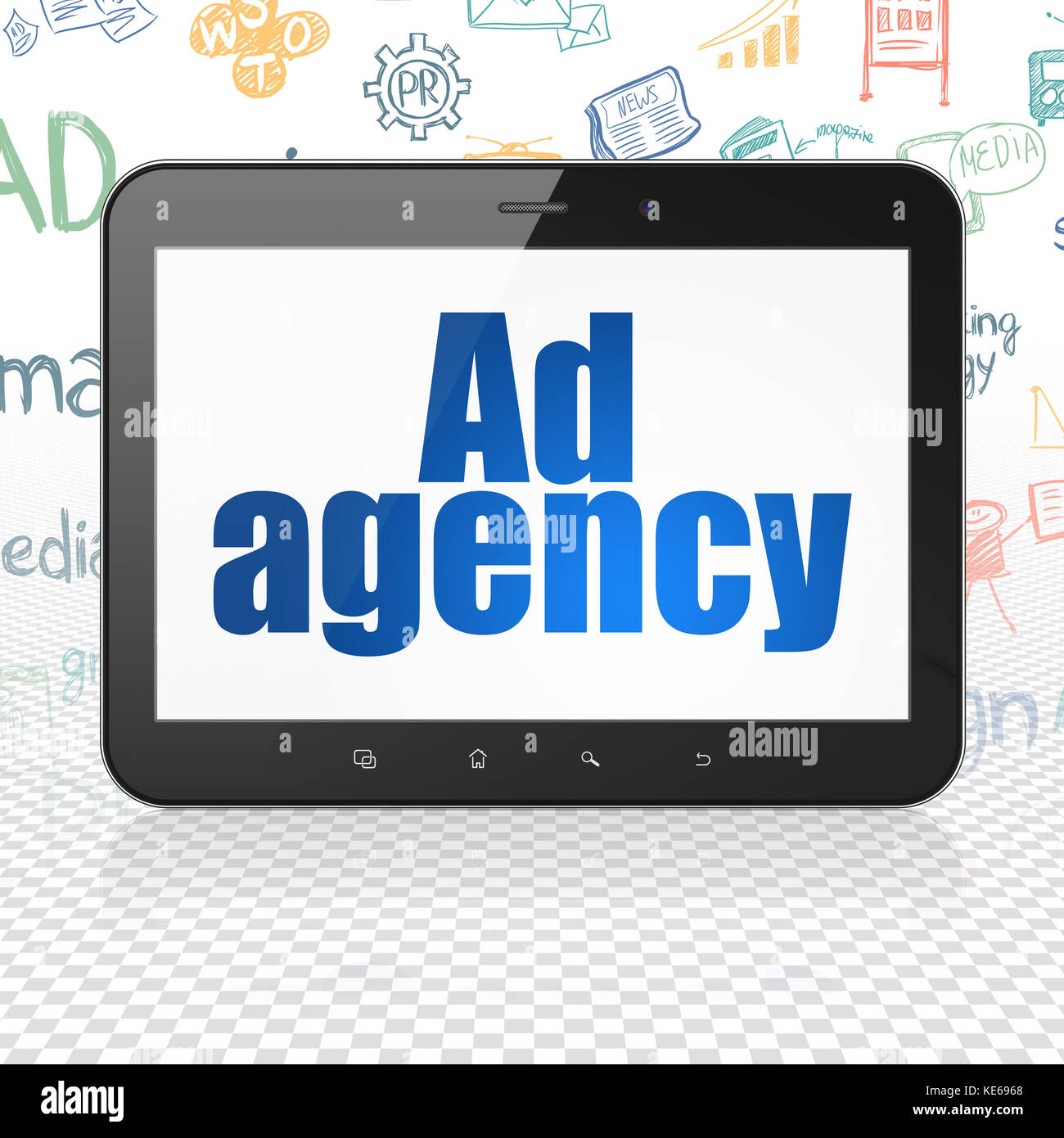 Advertising concept: Tablet Computer with Ad Agency on display Stock ...