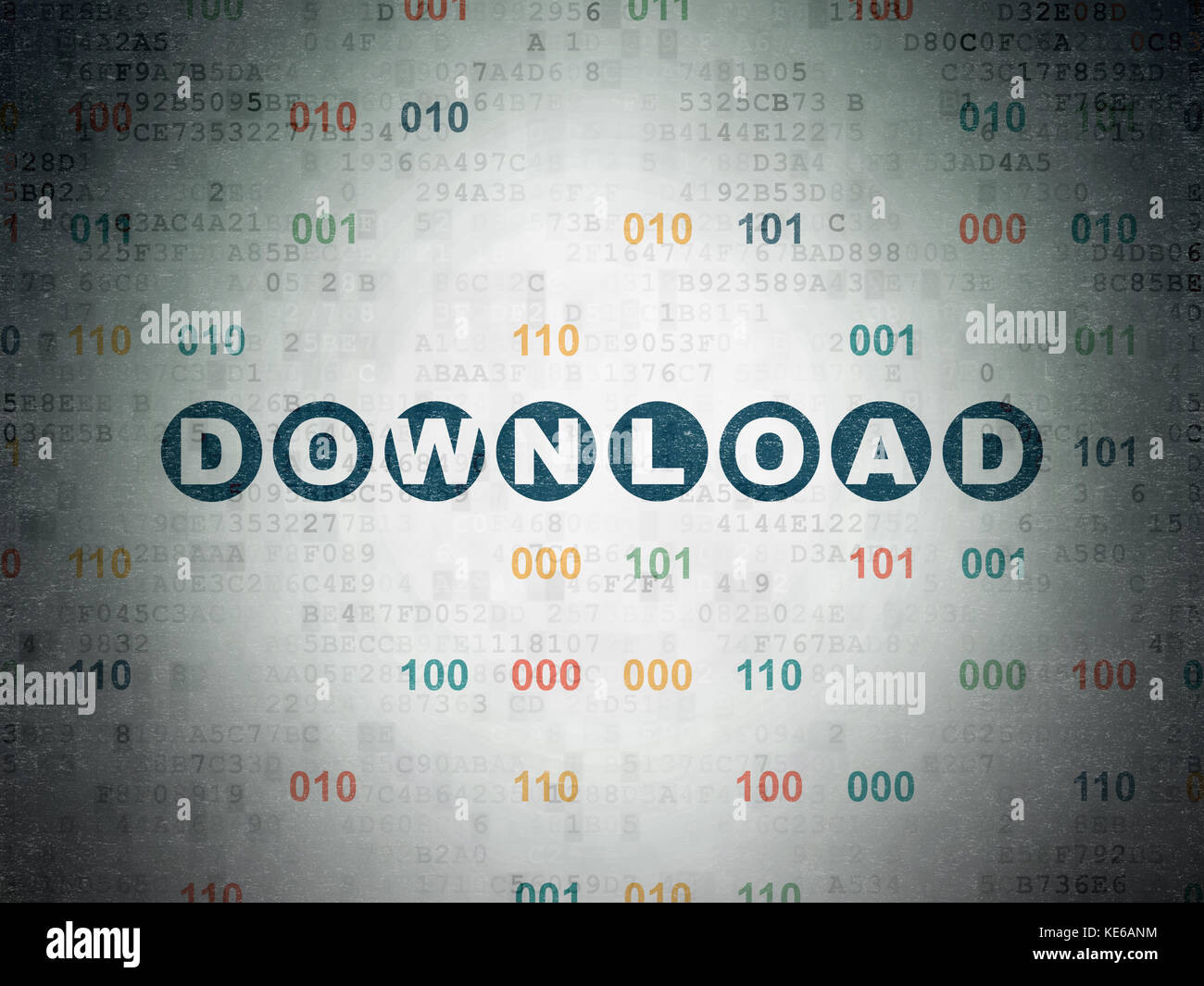 Web development concept: Download on Digital Data Paper background ...