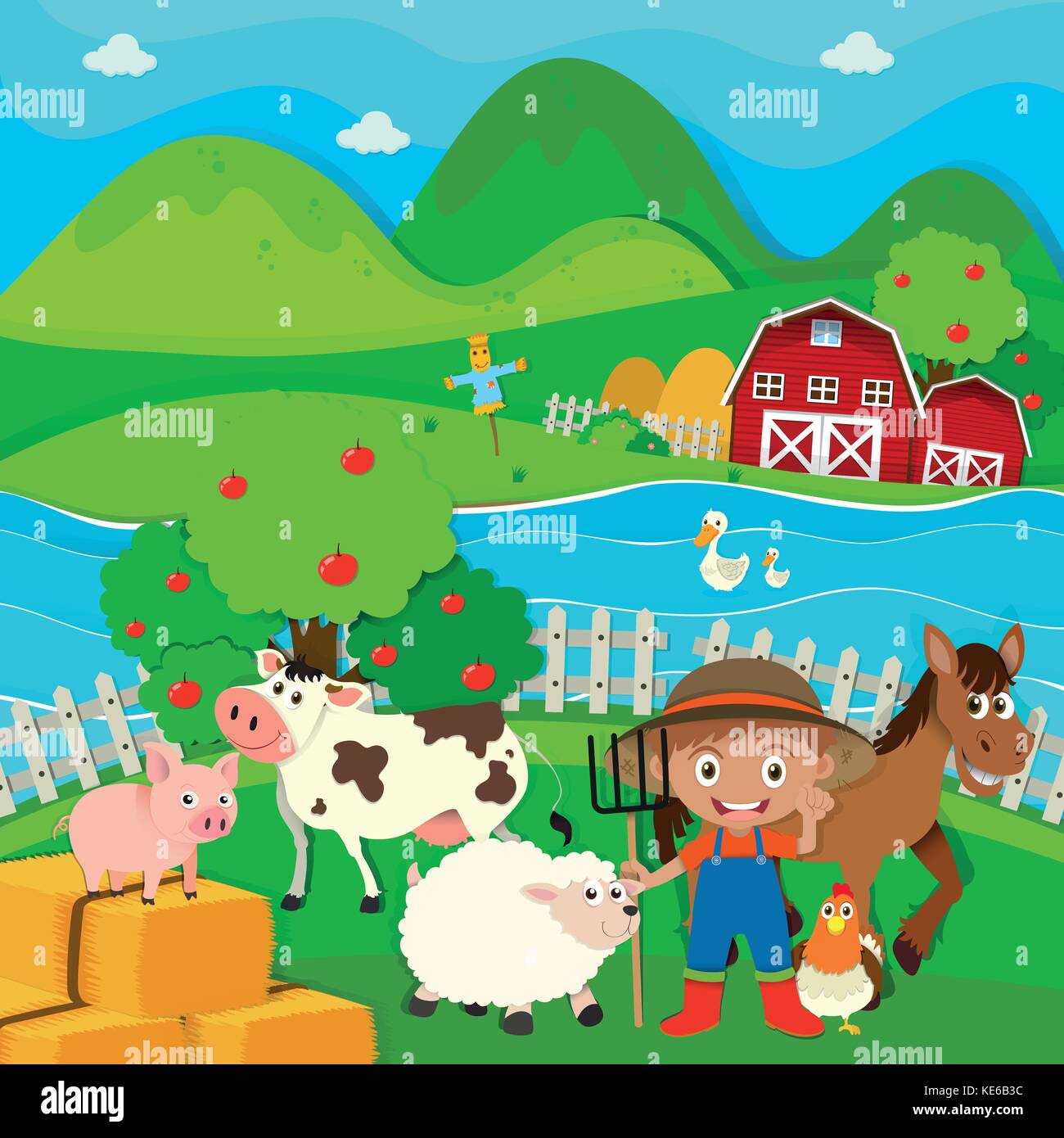 Agriculture farming occupation mountains Stock Vector Images - Alamy