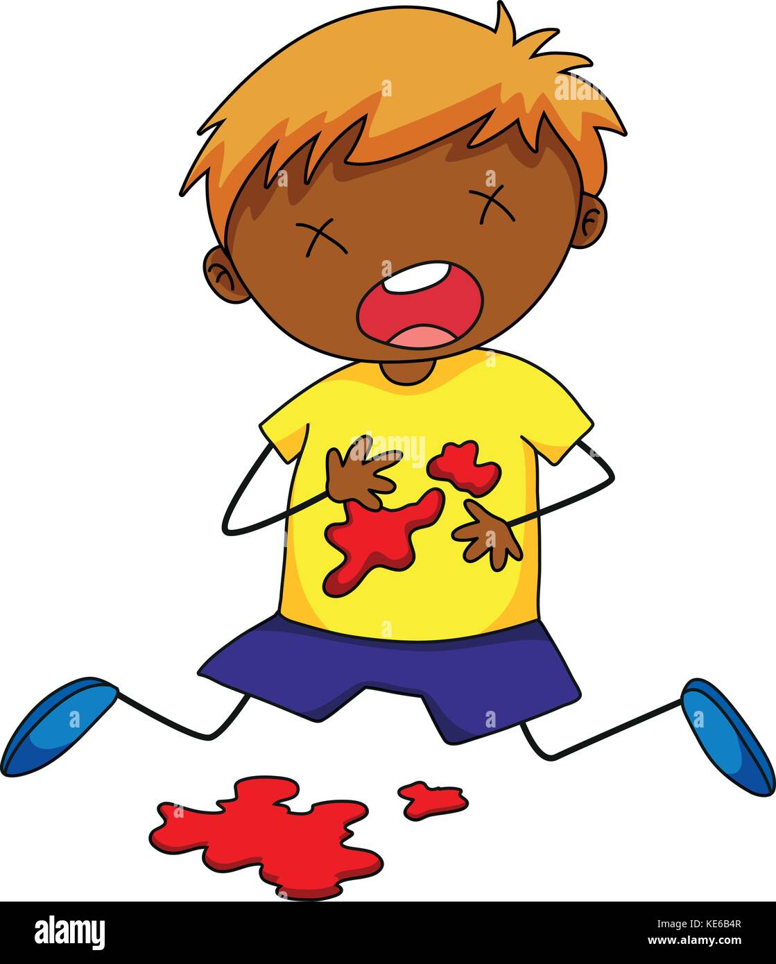 Boy with eyes closed covering with blood Stock Vector Image & Art - Alamy