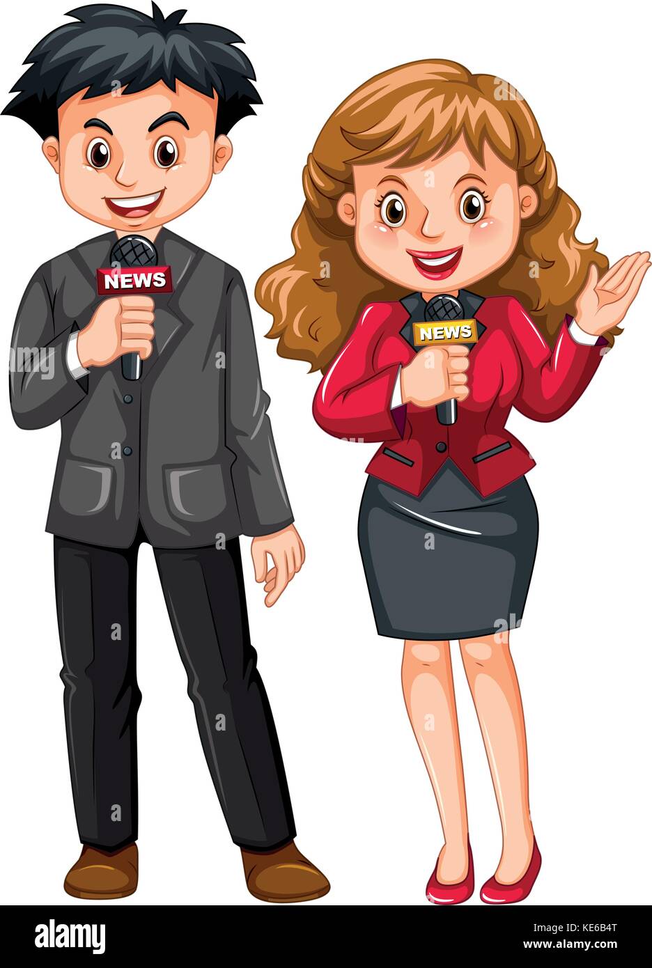 Female reporters Stock Vector Images - Alamy