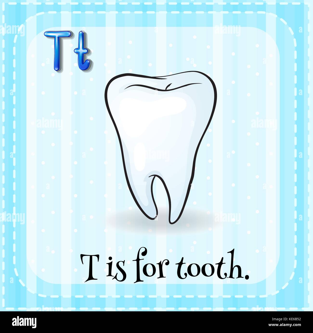 Flashcard letter T is for tooth illustration Stock Vector Image & Art ...