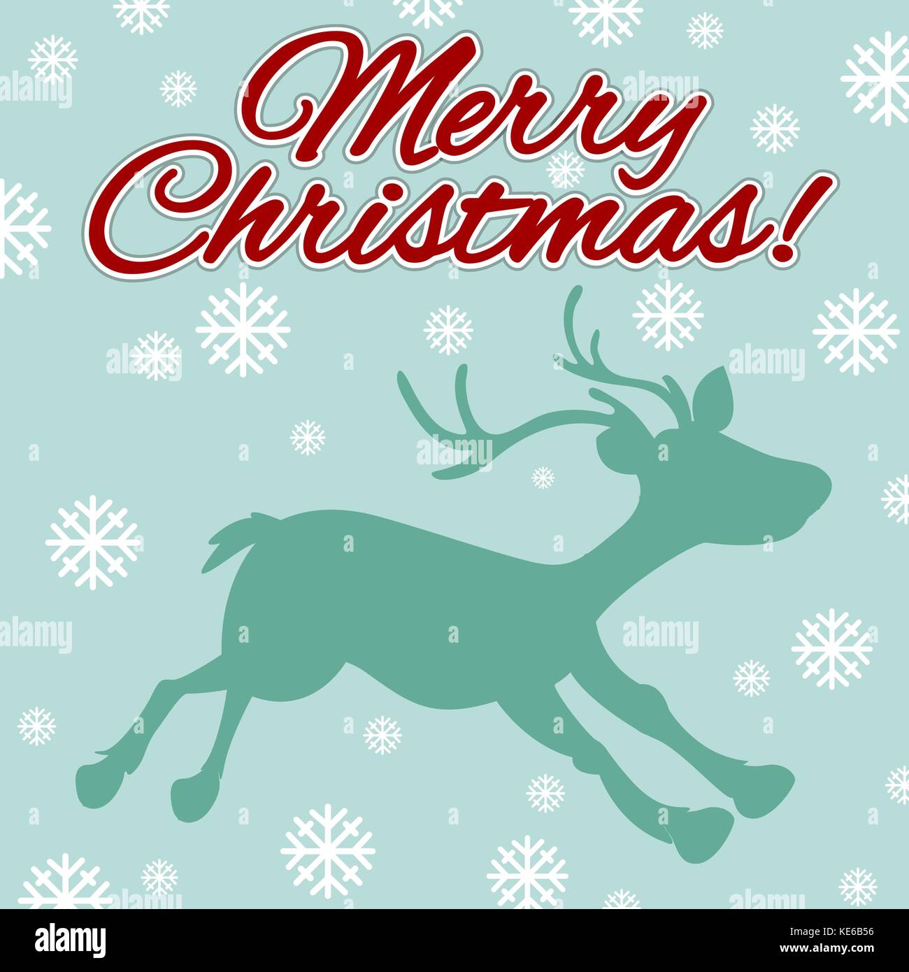 Christmas theme with reindeer and snowflakes illustration Stock Vector ...