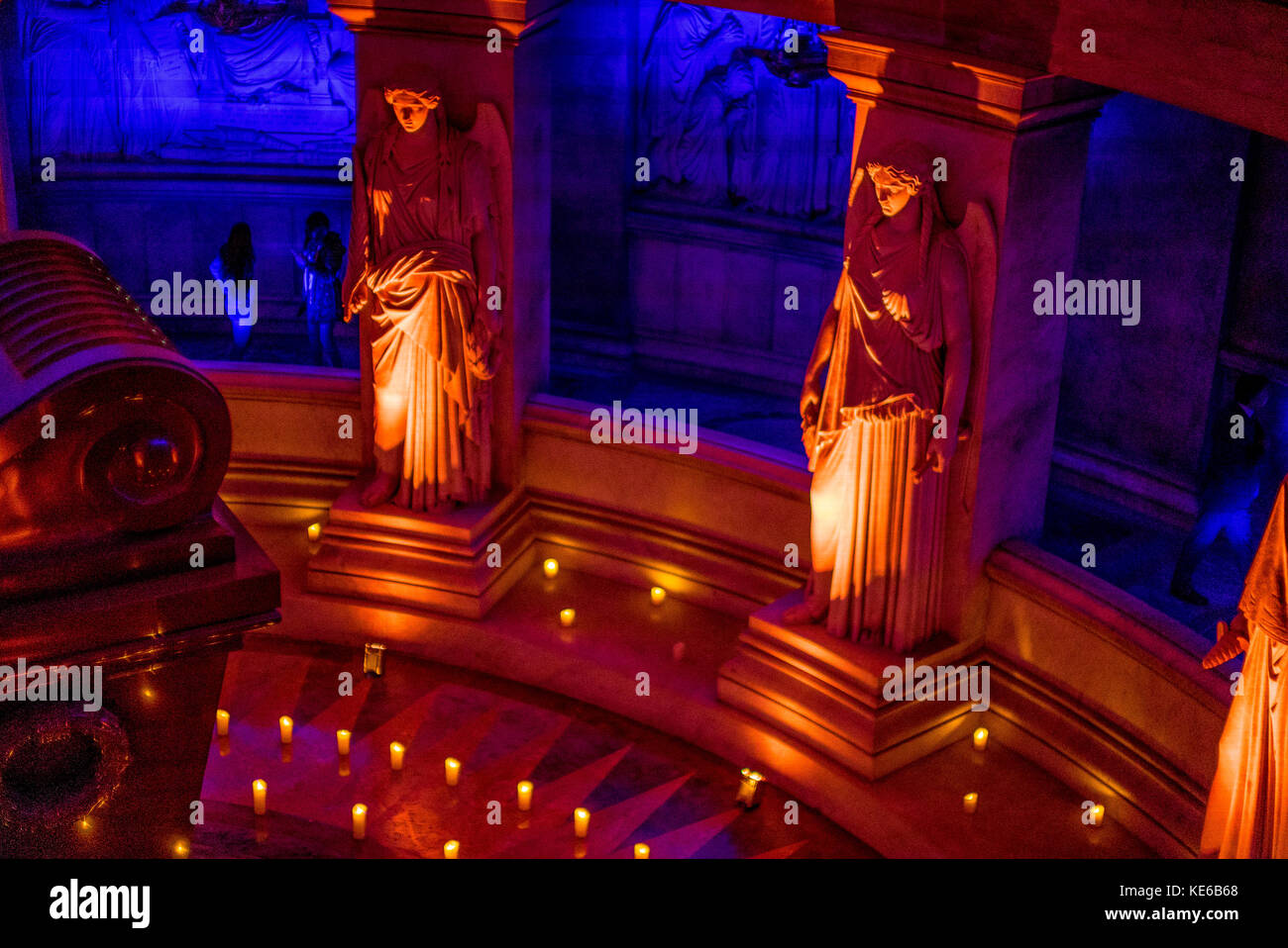 Inside Napoleon's tomb at night within Les Invalides in Paris, France ...