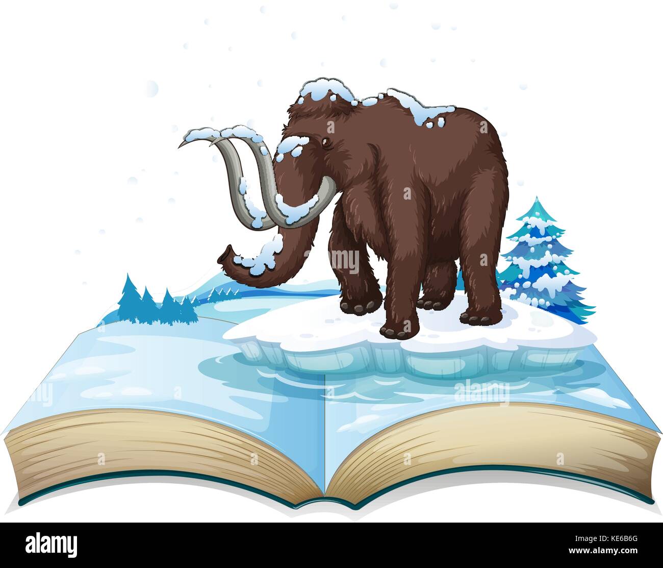 Book of mammoth on iceberg illustration Stock Vector Image & Art - Alamy