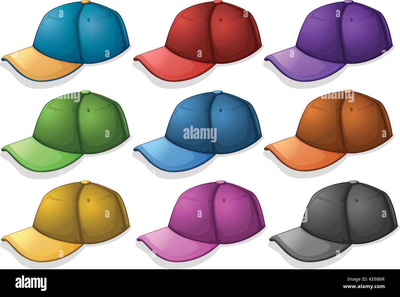 Caps in different colors illustration Stock Vector Image & Art - Alamy