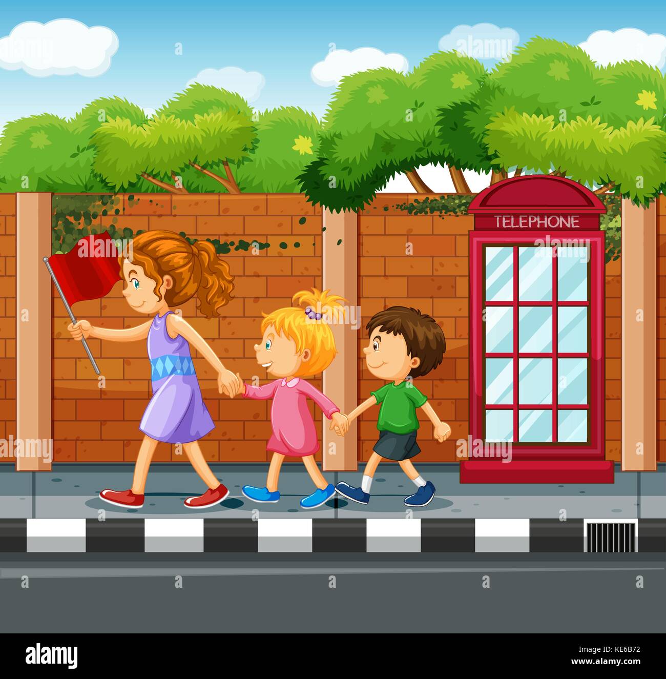 People walking on the pavement illustration Stock Vector Image & Art ...