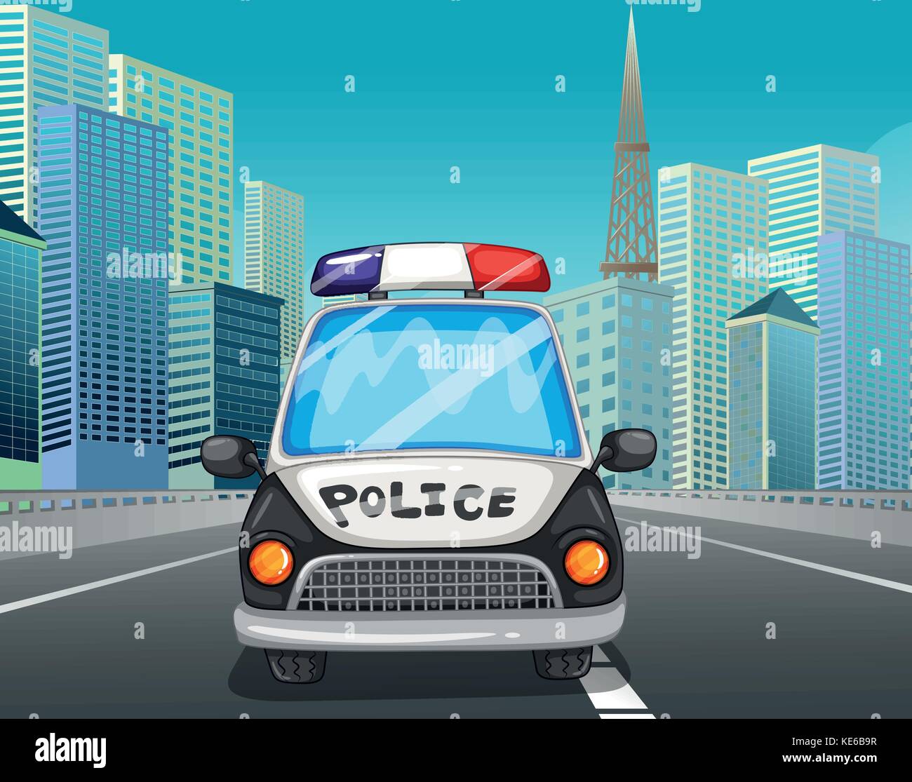 Car on freeway Stock Vector Images - Alamy