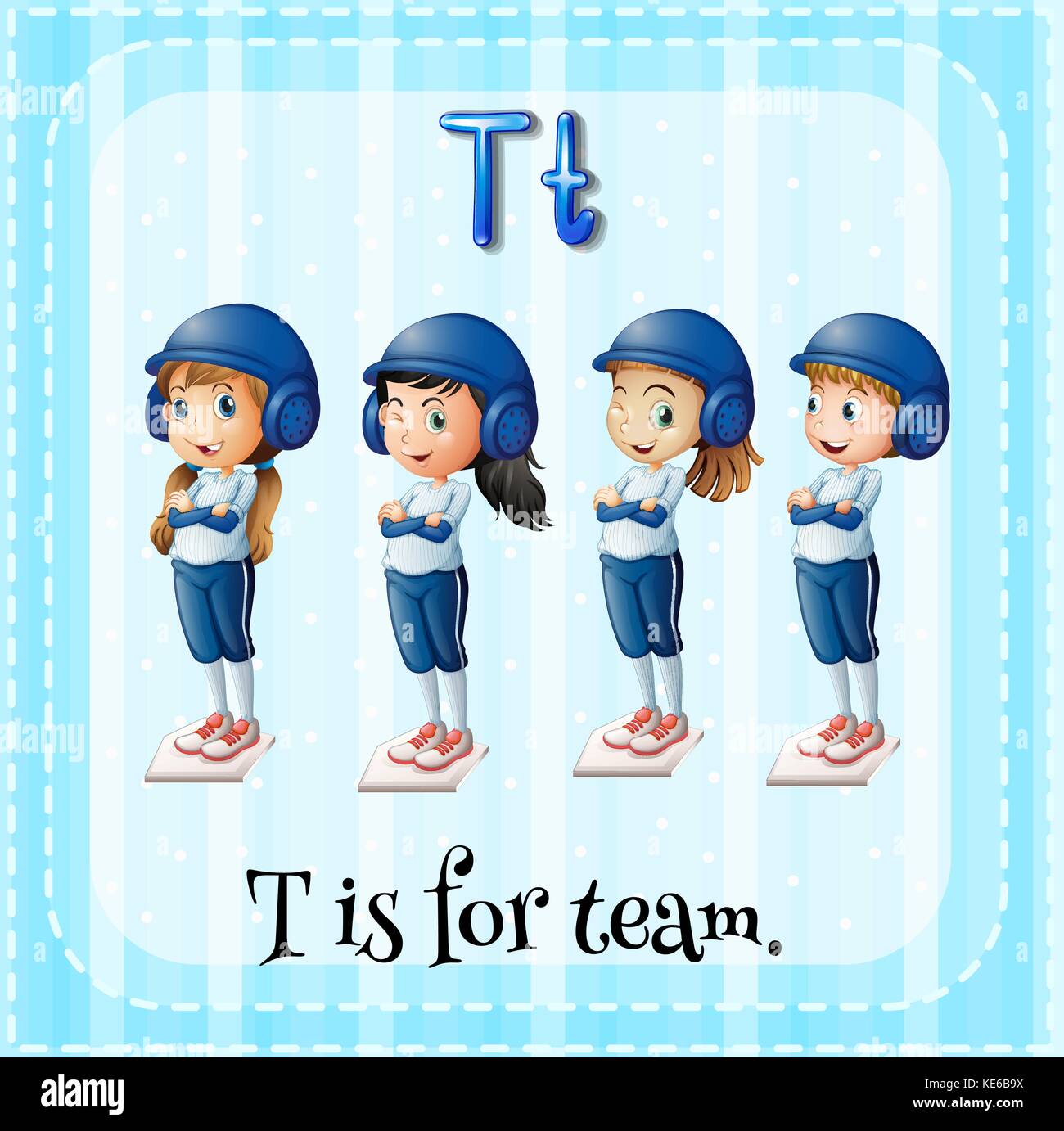 Flashcard letter T is for team illustration Stock Vector Image & Art ...