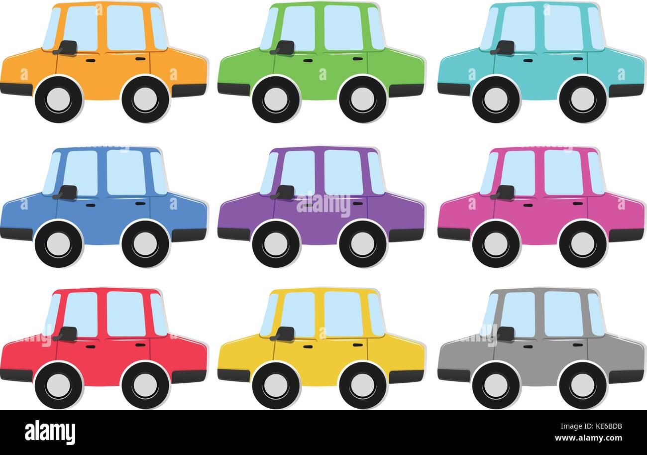 Private car in different colors illustration Stock Vector Image & Art ...