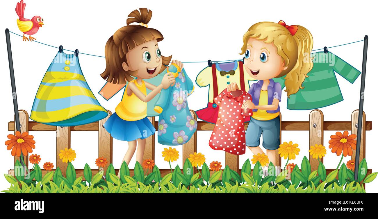 Clothes are drying Stock Vector Images - Alamy