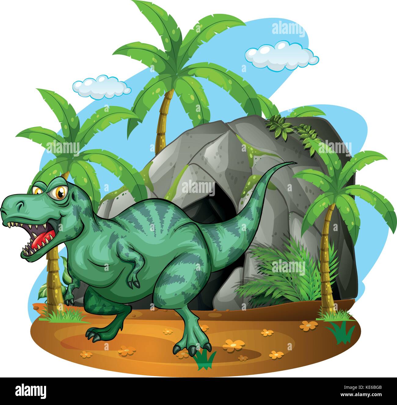 T-Rex living in the cave illustration Stock Vector Image & Art - Alamy