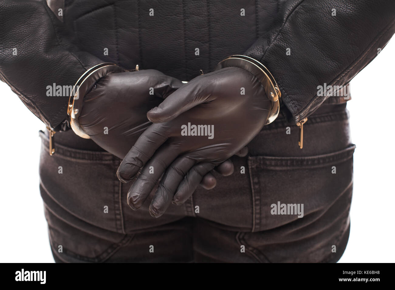 Dangerous burglar dressed in black wearing a mask on head - isolated ...