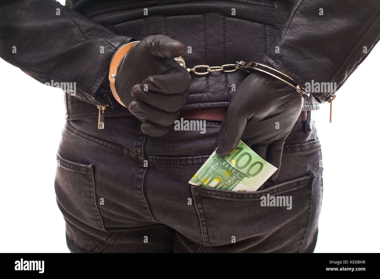 Dangerous burglar dressed in black wearing a mask on head - isolated ...