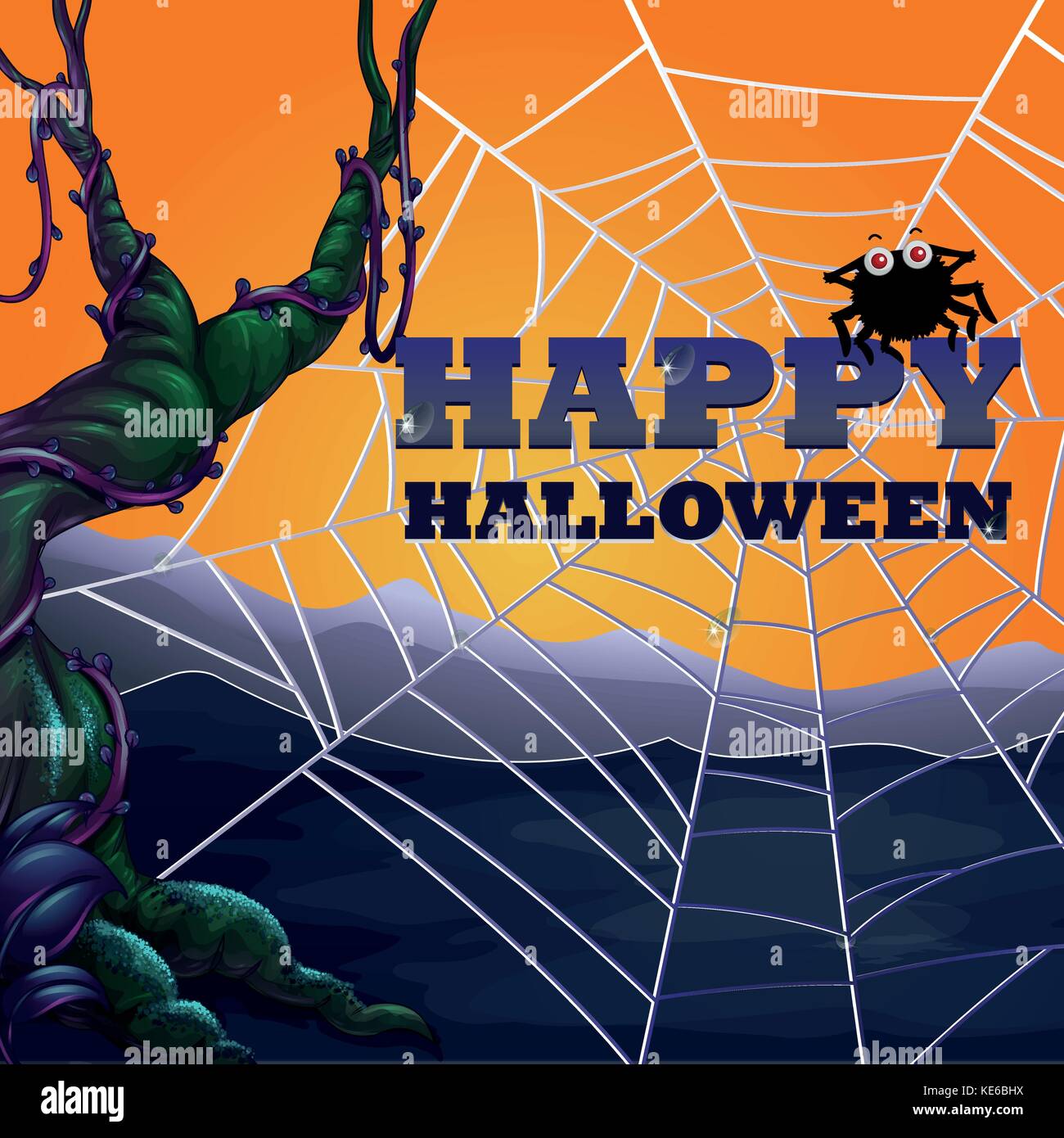 Halloween theme with spider web illustration Stock Vector Image & Art ...