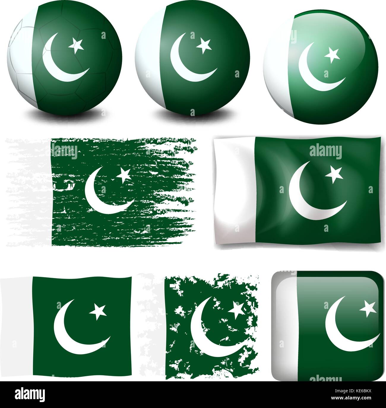 Pakistan flag on different objects illustration Stock Vector Image ...