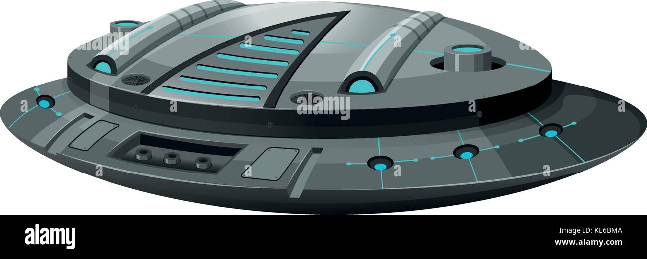 Round spaceship on white background illustration Stock Vector Image ...