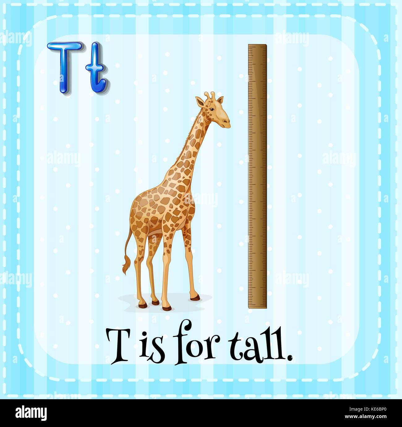 Flashcard letter T is for tall illustration Stock Vector Image & Art ...