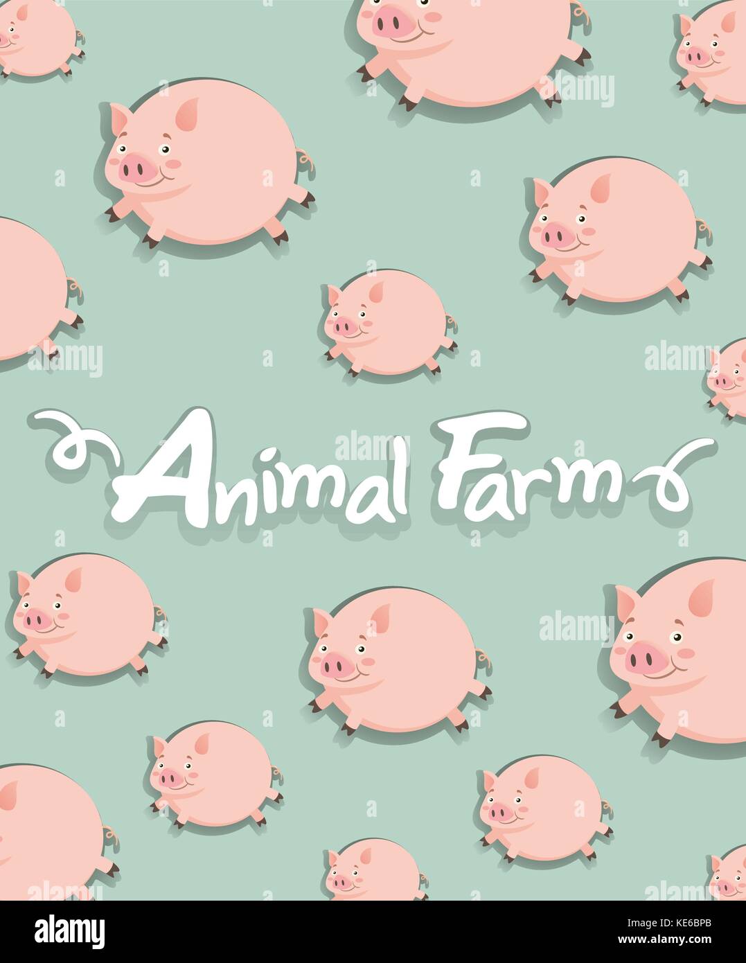 Farm animal with pigs background illustration Stock Vector Image & Art ...