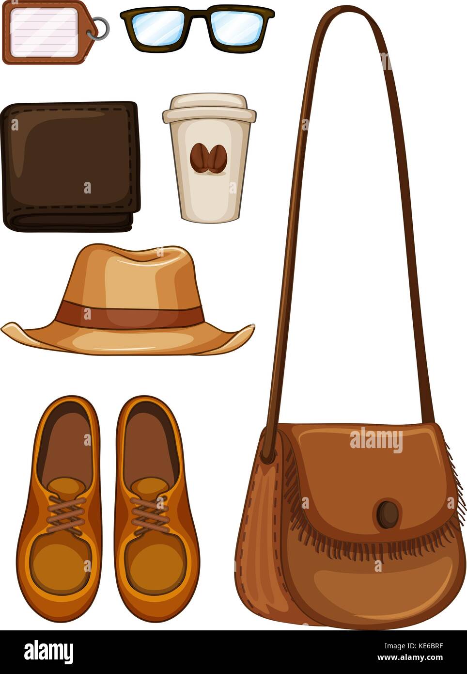 Hipster objects made of leather illustration Stock Vector Image & Art ...