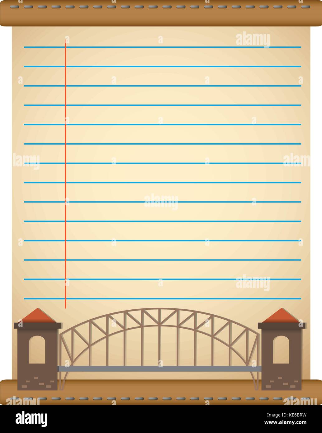 Line paper design with bridge illustration Stock Vector Image & Art - Alamy