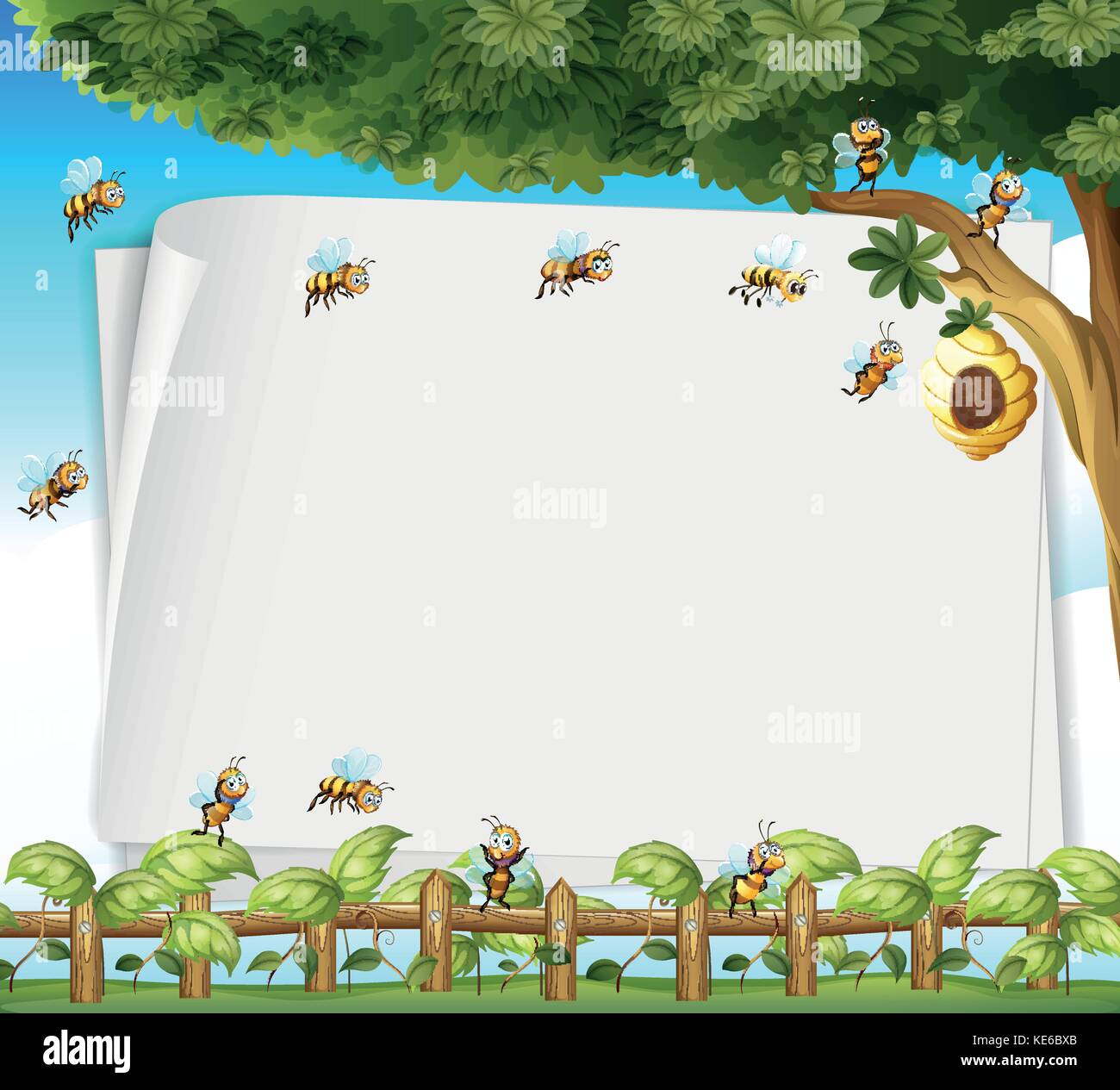 Paper design with bees and beehive illustration Stock Vector Image ...