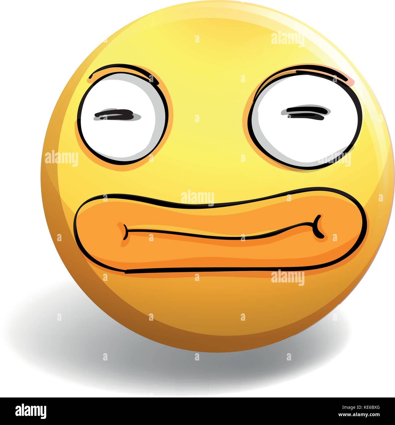 Funny face on yellow ball illustration Stock Vector Image & Art - Alamy